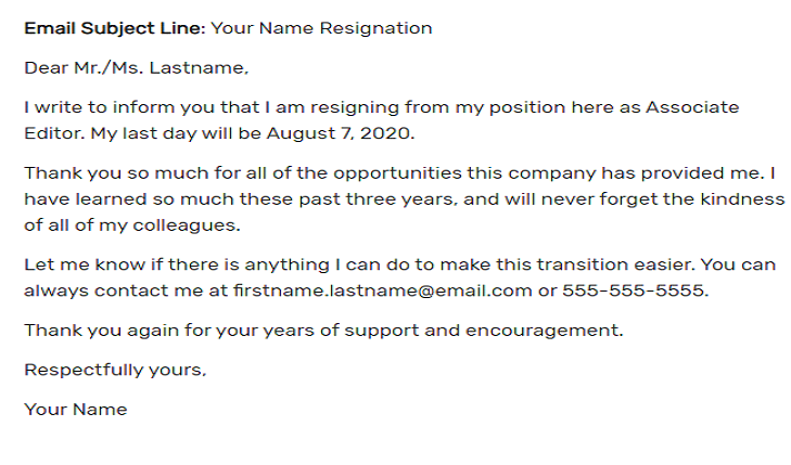 Resignation Letter Free Samples Writing Tips FAQ s 